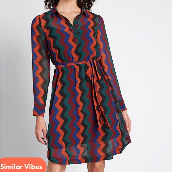 Modcloth | Dresses | Modcloth Chevron Print Dress | Poshmark